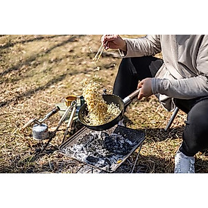 Skater IRCN1-A Outdoor Use, Removable Handle, Wok, 9.1 inches (23 cm), Lid with Storage Bag, No Seasoning Required, No Empty Boning, Camping Frying Pan, From Kanji