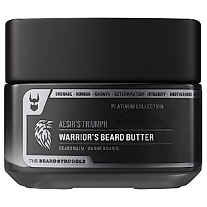 The Beard Struggle Warrior’s Beard Butter Aesir's Triumph - Platinum Collection - Non-Greasy Low-Hold Formula, Luxurious Cologne-Grade Fragrances 100% Natural - 50g / 1.76 US. oz. Warrior-Glass Jar