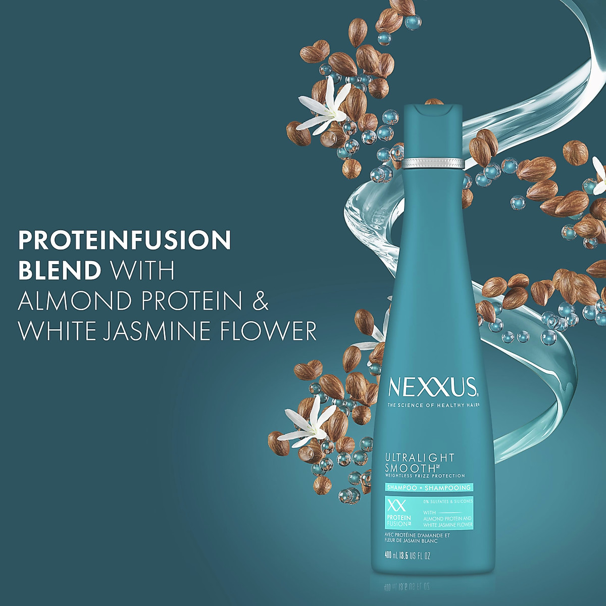 NEXXUS Ultralight Smooth Shampoo for Dry and Frizzy Hair Weightless Smooth Hair Treatment to Block Out Frizz 13.5 fl oz