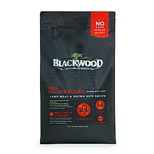 Blackwood Dog Food Made in USA Slow Cooked Dry Dog Food [Natural Dog Food For All Breeds and Sizes], Lamb Meal & Brown Rice Recipe, 15 lb. Resealable Bag To Preserve Freshness