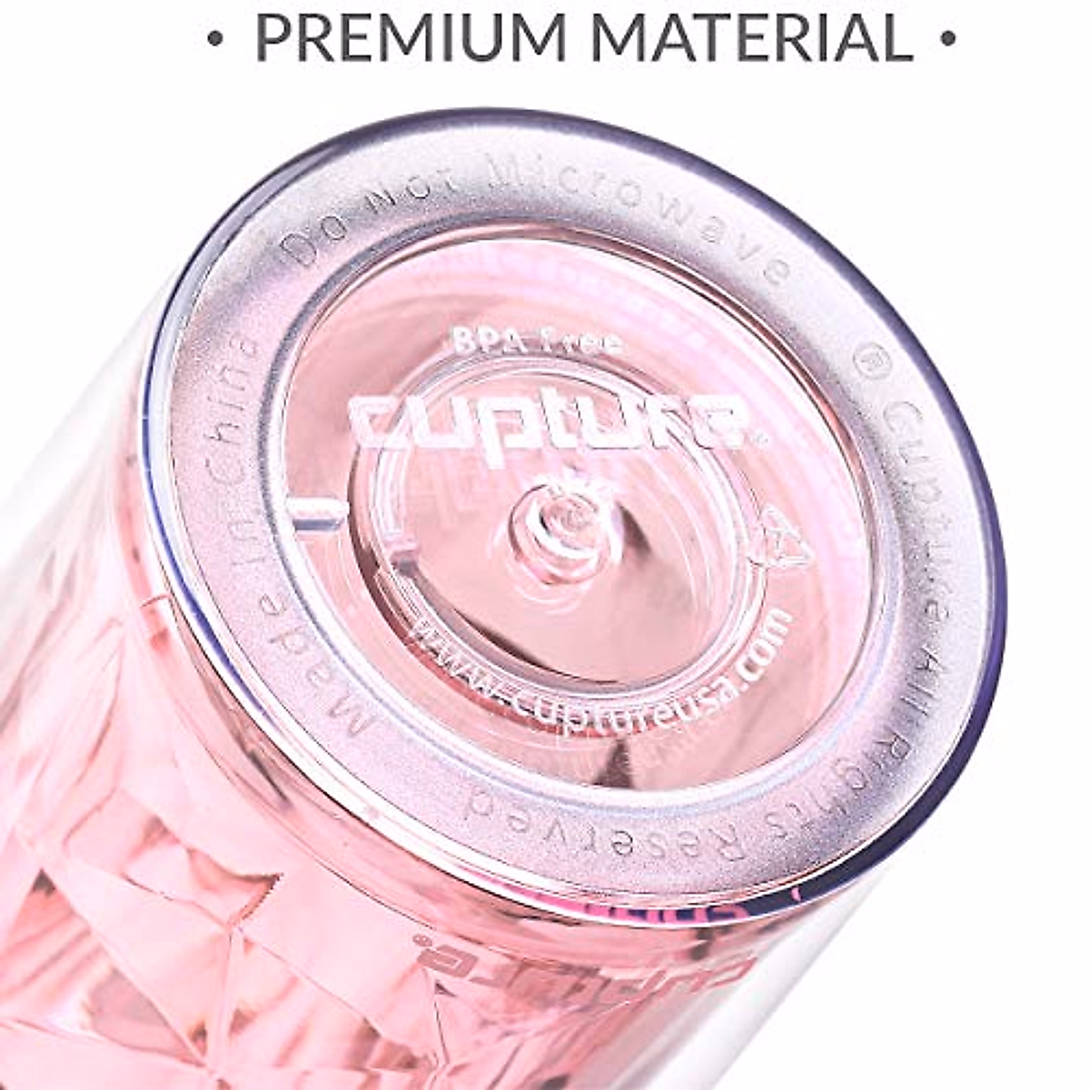 Cupture Crystal Click & Seal Shake Tumbler Cup for Hot or Cold Drinks - 22 oz (Pink Rose)