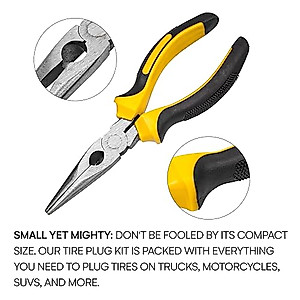 Boulder Tools Compact Tire Repair kit with Molle Storage Pouch | Heavy Duty Universal Tire Plug Kit -| Motorcycle Accessories | Easily Stores Inside Your UTV, ATV, Truck, Overlanding Gear or RV