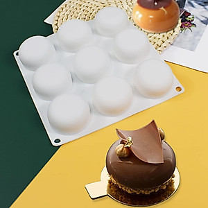 mostsom Silicone Chocolate Half Round Mold Medium Semi Sphere Silicone Mold,Half Sphere Silicone Baking Molds for Making Chocolate, Cake, Jelly, Dome Mousse (Oblate Spheroid A)