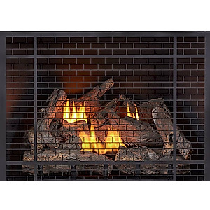 Duluth Forge Dual Fuel Ventless Gas Fireplace System with Mantle, Remote Control, 9 Fire Logs, Use with Natural Gas or Liquid Propane, 32000 BTU, Heats up to 1500 Sq. Ft., Brown