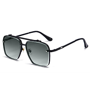 Dollger Square Aviator Sunglasses for Men and Women Fashion Metal Vintage Gradient Shades Sunglasses UV400 Protection