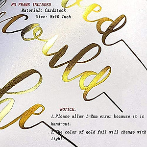 LHIUEM Gold and White Bathroom Pictures Wall Art Decor,Abstract Flowers Gold Foil Print,Set of 4 Soak Relax Unwind Quote and Saying Yellow Art Print for Bathroom Toilet Decor (8 X 10, UNframed)