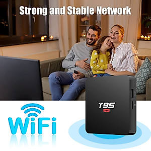 Android TV Box 10.0, T95 Super Android TV Box 2GB RAM 16GB ROM Quad-Core Media Player, Support 2.4GHz WiFi 4K H.265 3D USB 2.0, Smart TV Box Android Box for TV