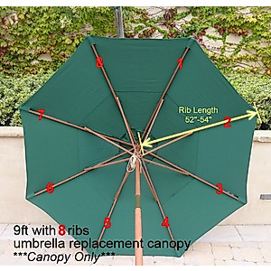 Formosa Covers 9ft Replacement Canopy 8 ribs in Hunter Green (Canopy only)