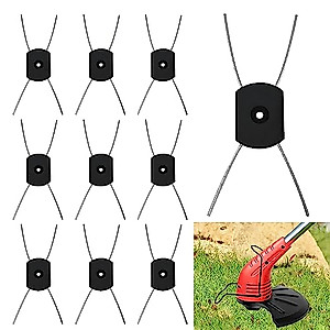 NeJesZoe 10 Pieces String Trimmer Head,Electric Weed Eater Wire Replacement Head,Steel Wire Trimmer Spool Line,Weed Trimmer Cutter Head for Cordless Grass Trimmers with Bore 0.2inch/5.5mm