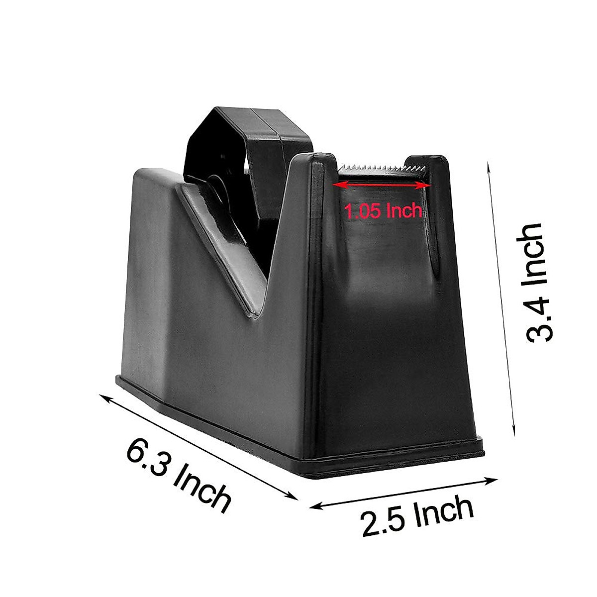 Tape Dispenser, Heat Press Tape Dispenser, Desk Heat Tape Dispenser 6.3 x 2.5 x 3.4 Inch, Holder Fits 1" and 3" Core (Black)