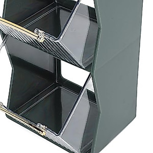 2 Layer Tea Bag Holder, Tea Bag Organizer, Multi Functional Tea Bag Storage Organizer Storage Box for Tea and Coffee Box, Sugar Packets for Kitchen Pantry Cabinets, Countertops