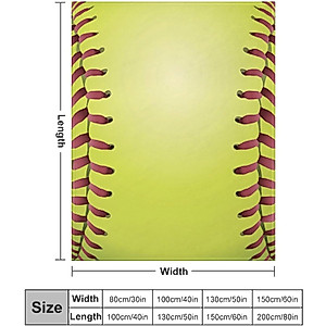 Anydia Softball Blanket Gifts 40 X 50 Inch for Kid,Softball Fannel Fleece Super Soft Throw Blanket Travel Blanket for Bed Couch Sofa