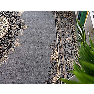 Unique Loom Reza Collection Traditional Persian Style Area Rug, 2 ft 2 in x 8 ft 2 in, Gray/Ivory