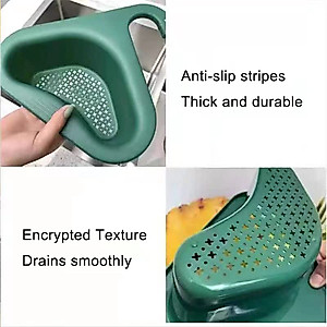 4 Pack Kitchen Sink Drain Basket Swan Drain Rack, Multifunctional Kitchen Triangular Sink Filter Swan Drain Basket for Kitchen Sink Hangs on Faucet Fits All Sink