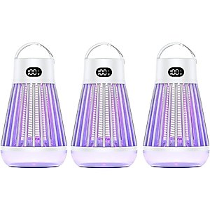 Zappify Zapper 2.0 3 Pack Portable Bug Zapper, Indoor & Outdoor, Cordless Rechargeable Mosquito Zapper, Hanging Hook, 1500V High Voltage, Trap for Fly, Insect, Mosquito & Bugs