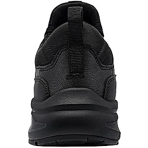 LARNMERN Non Slip Work Shoes for Men Fashion Walking Sneakers Kitchen Chef Shoe Waterproof Food Service Restaurant Slip Resistant Comfortable Leather Casual Athletic Tennis Shoes/10.5/Black