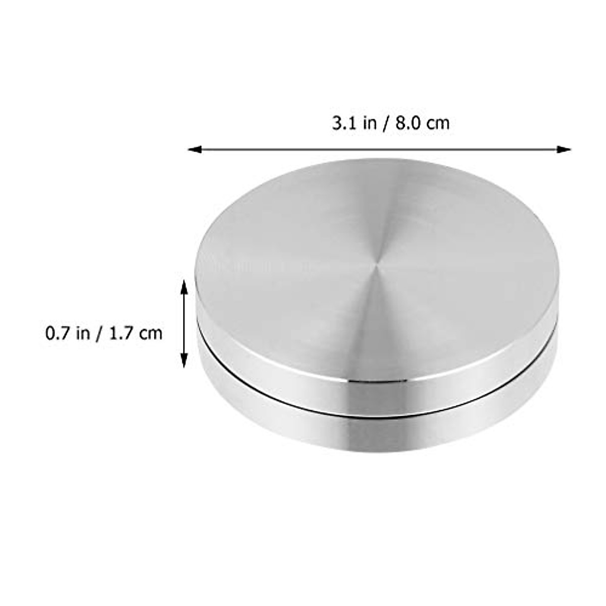 Hemoton Aluminum Alloy Cake Turntable Bearing Dining Table Glass Turntable Bearing Round Rotating Turntable for Restaurant Dining Table Cake Decorations TV Monitor Stand