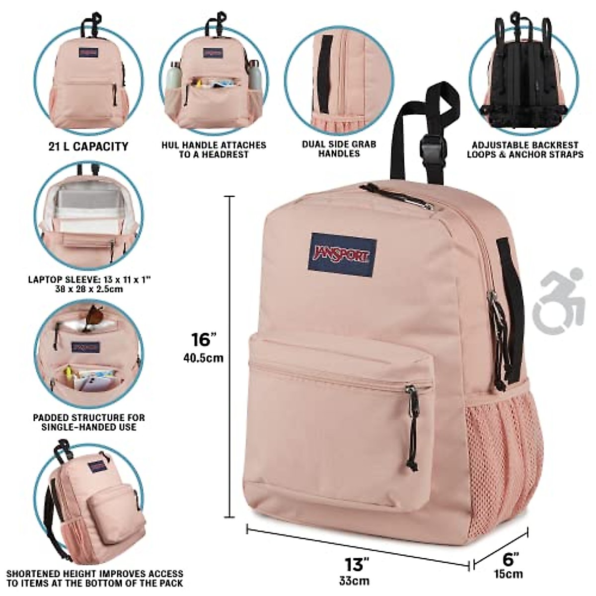 JanSport Central Adaptive Pack, Black, 21L