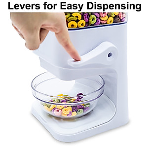 Zeadesign Cereal Dispenser Countertop 2Pc, Cereal Containers Storage, 5L Organization and Storage Containers for Kitchen, Dry Food Dispenser for Rice, Grains, Nuts, Snack,Oatmeal, Pet food, White