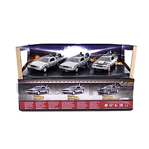 Back to The Future 1:32 Time Machine 3-Pack Die-Cast Cars, Toys for Kids and Adults