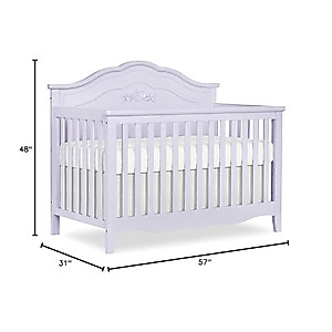 SweetPea Baby Tiana 4-in-1 Convertible Crib in Lavender Ice, Baby Crib with Slats, Greenguard Gold Certified, Easy Assembly, Sustainable New Zealand Pinewood
