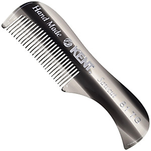 Kent A 81T Graphite X-Small Men's Beard Mustache Pocket Comb, Fine Toothed Pocket for Facial Hair Grooming and Styling. Hand-Made of Quality Cellulose Acetate, Saw-cut Hand Polished. Made in England
