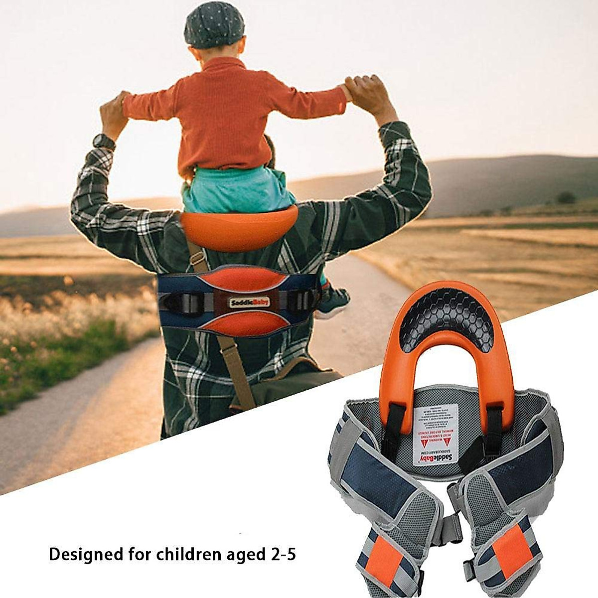 Child Shoulder Carrier Baby Saddle Toddler Hiking Backpack Baby Ankle Straps Hands Free Backpack-Holds a 44.1lb Child for Ergonomic Seat,Street Markets,Hiking