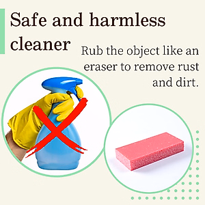 Rust Eraser for Knives Kitchen Stoves Wood Finish and Bicycles Multi Purpouse Cleaning Rubber Eraser Remover Dirt Stains, Set of 3 (Fine, Coarse, Extra coarse) Made in Japan