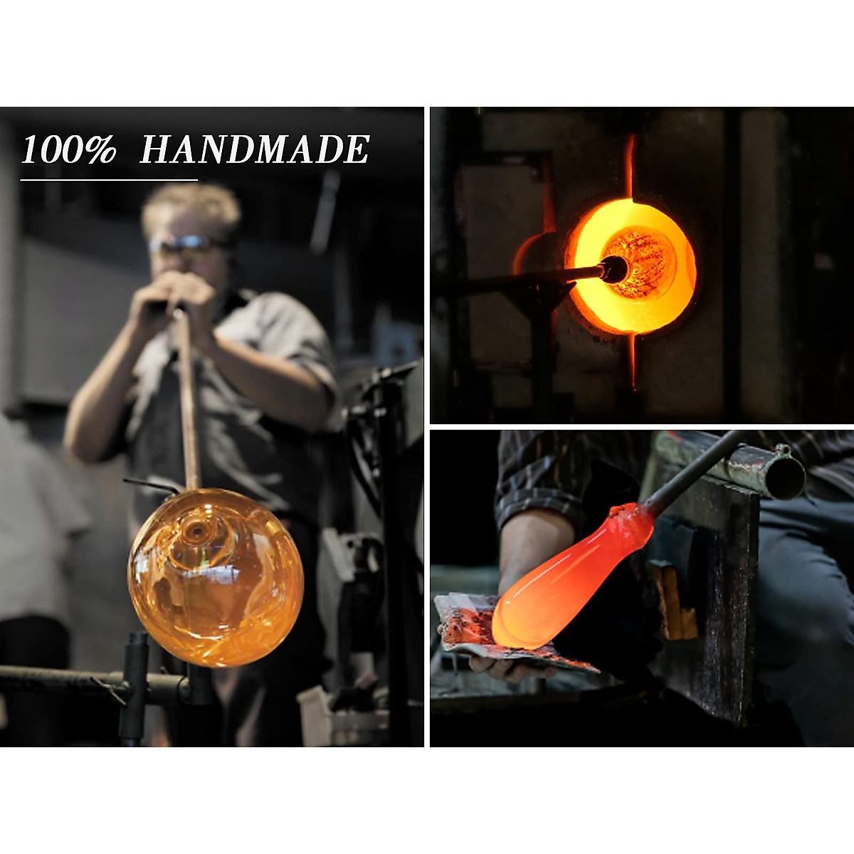 Amber Wine Glasses Set of 6-16oz Hand-Blown Amber Crystal Long Stem Wine Glasses Set, Unique Red White Wine Glasses For Home Bar,Party