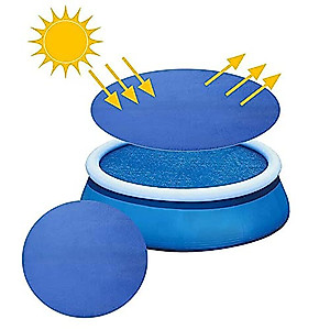 Lagukka Round Pool Cover, 8 10 12 ft Inflatable Waterproof Covers for Above Ground Pools Portable Protector Garden Outdoor Paddling Family (8ft)
