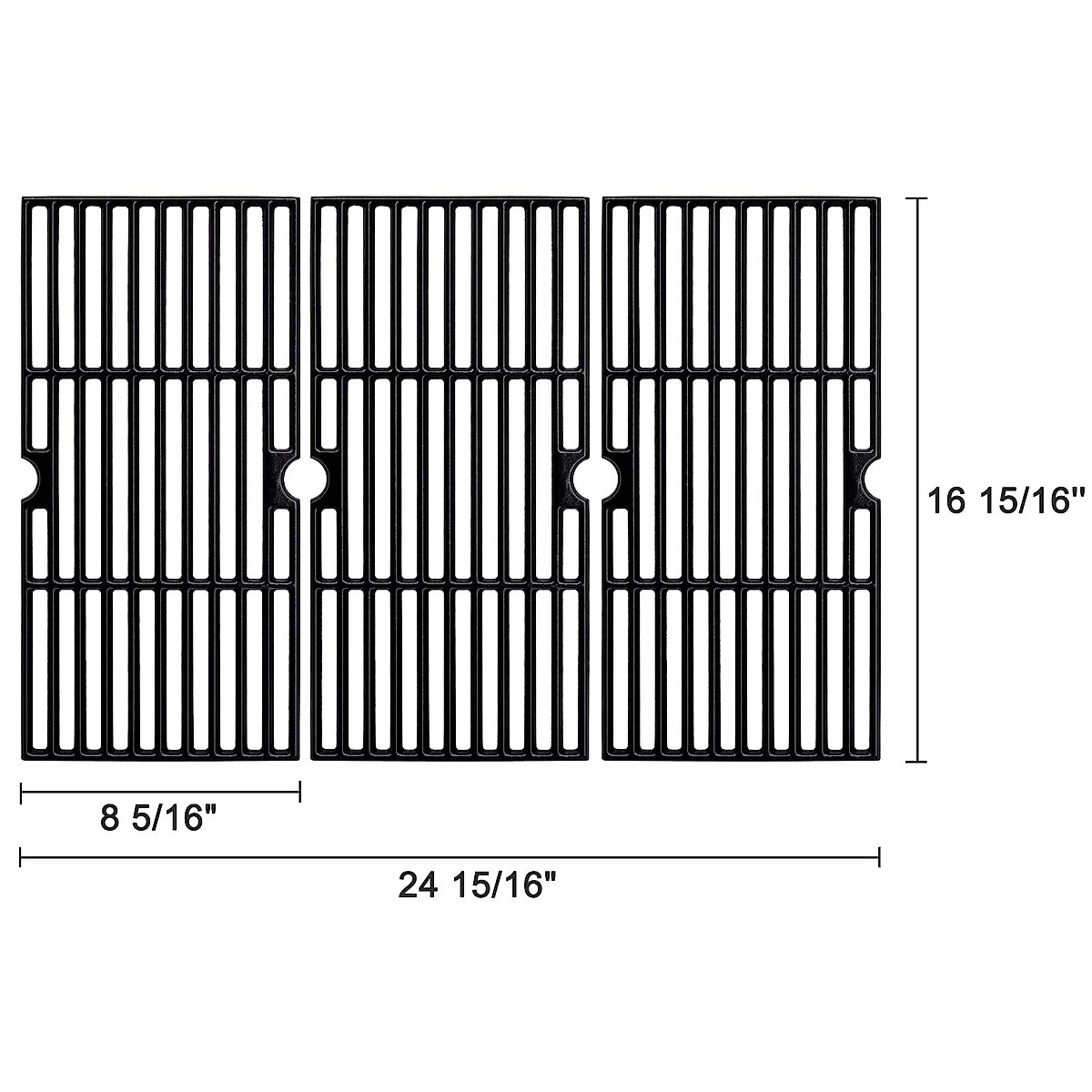 Adviace Grill Replacement Parts for Charbroil Gas2Coal 463370519, 463370516, 463340516, 463336818, 463341918, 463370518, 16 15/16'' Grates, Grill Burner, Heat Shield Plates, Crossover Tubes, Igniters.