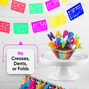 5 Pk Mexican Fiesta Party Decorations, Papel Picado Banner 60 ft Cinco de Mayo party papel picado tissue paper, Mexican theme supplies for Day of the dead Decorations, Birthdays, Mexican Banner Flags