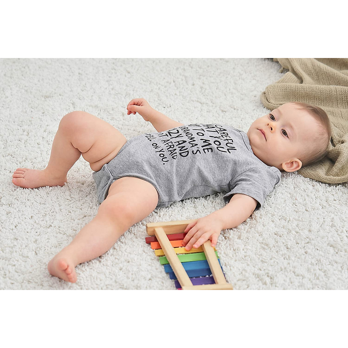 Toddler Play Suits,Infant Baby Bodysuit Funny Letter of Be Careful What You Say,Softy Baby Romper Toddle Clothes