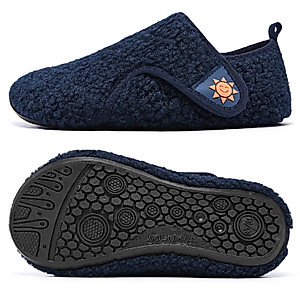 Limberun Toddler Kids Slippers for Gilrs Boys Toddler House Shoes Non-slip Toddler Indoor Shoes Warm Comfortable Non-slip Light-Weight Shoes Blue11.5-12.5