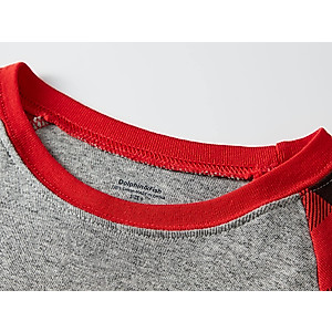 Dolphin&Fish Boys Pajamas 100% Cotton Toddler Pjs Kids Christmas Girl Pjs Sleepwear Style789la Size 6 Gray