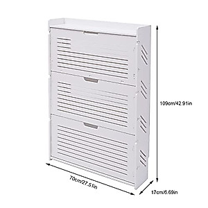 3 Drawer Shoe Cabinet, Freestanding Flip-up Shoe Storage Organizer, Modern Tipping Bucket Shoe Rack for Entryway, Living Room, and Hallway