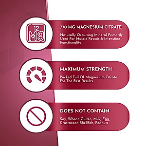 Atlantis Nutrition Magnesium Gummies | 770 MG Magnesium Citrate | Helps Muscle Recover & Relieves Cramps, Promotes Calmness, Improves Sleep Quality | Formulated for Adults & Kids | 60 Vegan Gummies