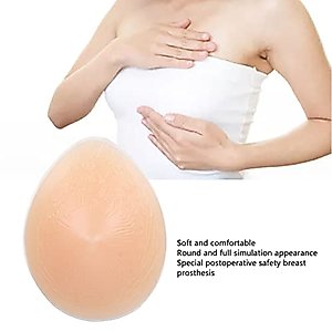 Silicone Breast Form, Mastectomy Prosthesis Self Adhesive Bra Enhancer Insert - Silicone, Round and Full Simulation Appearance, Good Elasticity and Softness (200g)