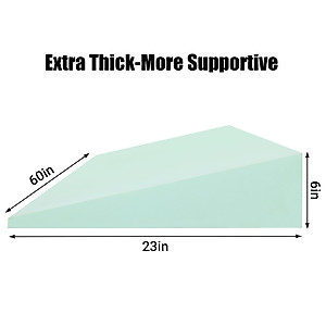 HOMBYS Under Mattress Support, Under Bed Thick Mattress Elevator Incline Foam Support, Mattress Sag Support Pad, Mattress Lifter, Multifunctional Bed Wedge Pillow-60"x23"x6"