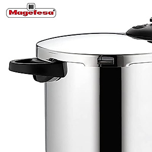 Magefesa® Favorit Super-Fast and Easy To Use pressure cooker, 8 Quart, 18/10 stainless steel, suitable for all types of cooktops, including induction, excellent heat distribution