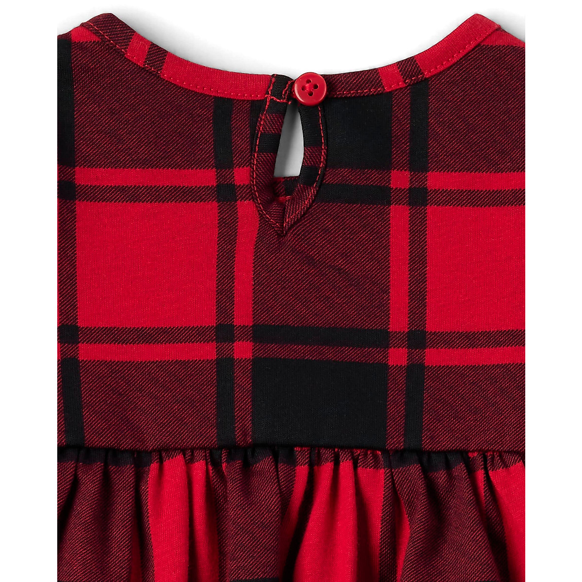 The Children's Place Baby Girls' Long Sleeve 100% Cotton Onesie Bodysuits, Red Plaid/White Stripe, 3-6 Months