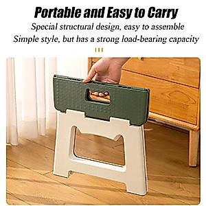 Folding Step Stool, Foldable Foot Stool with 9 Inch Height - Holds Up to 330 lbs - Lightweight Plastic Foldable Step Stool for Kids, Kitchen, Bathroom & Living Room (Green)