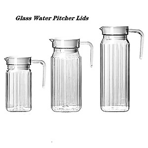 2Pcs Glass Water Pitcher Lids Food Grade Plastic Anti-Dust Splash Resistant Stoppers Covers for Beverage Carafe Water Jug Glass Bistro Pitcher