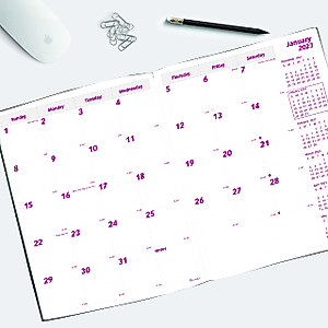 Brownline 2023 Essential Monthly Planner, 14 Months, December 2022 to January 2024, Stitched Binding, 10.75" x 8.5", Black (CB450.BLK-23)