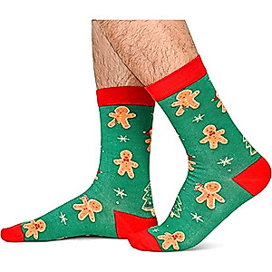 HAPPYPOP Funny Christmas Socks for Men Women Boys Girls Holiday Socks Gingerbread Gifts Stocking Stuffers for Teens Girls Secret Santa Gifts Christmas Gifts Box