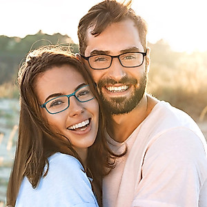 JEERO Blue Light Blocking Glasses - Lightweight Frame Computer Glasses, Anti Eyestrain & UV Glare, TV/Phone/Gaming Eyeglasses for Women Men, Non-Prescription