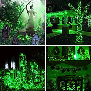 LALAPAO Solar Lights Halloween Outdoor Decor 72ft 200 LED 8 Mode Solar Powered String Lights Waterproof for Indoor Garden Party Patio Home Wedding Lawn Christmas Tree Decorations (Green)