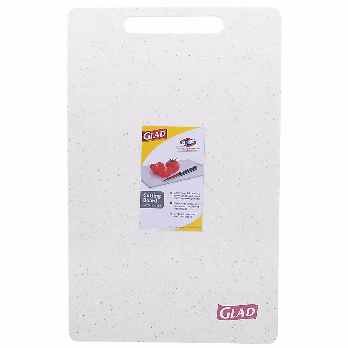 Glad White Extra Large Cutting Chopping Board | Dishwasher Safe | Non Porous, Easy to Clean, Gentle on Knives, 16.25 x 10.25
