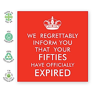 CENTRAL 23 Happy 60th Birthday Card - 'Fifties Have Expired' - Funny Birthday Cards for Women Men Age 60 - Dad Mom Him Her - 60 Year Old - Comes With Fun Stickers