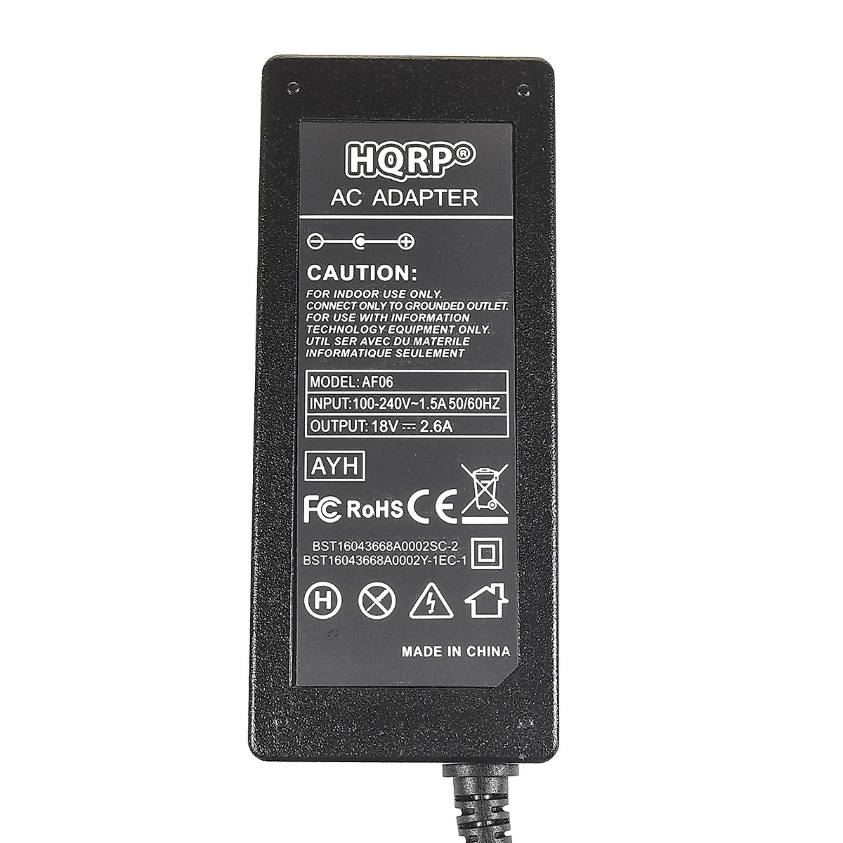 HQRP AC Adapter Compatible with Sony SA-32SE1 SA-40SE1 SA-46SE1 TV Sound Bar System AC-E1826 Power Supply Cord Adaptor Plus Euro Plug Adapter